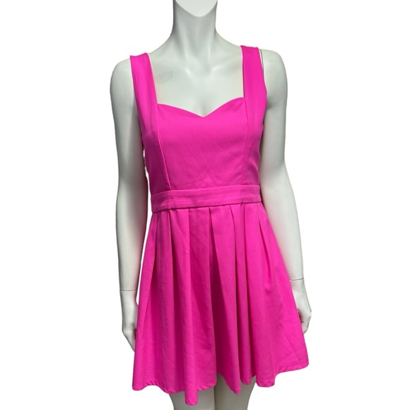 Tea n Cup | Dresses | Tea Cup Hot Pink Open Back Heart Mini Dress ...